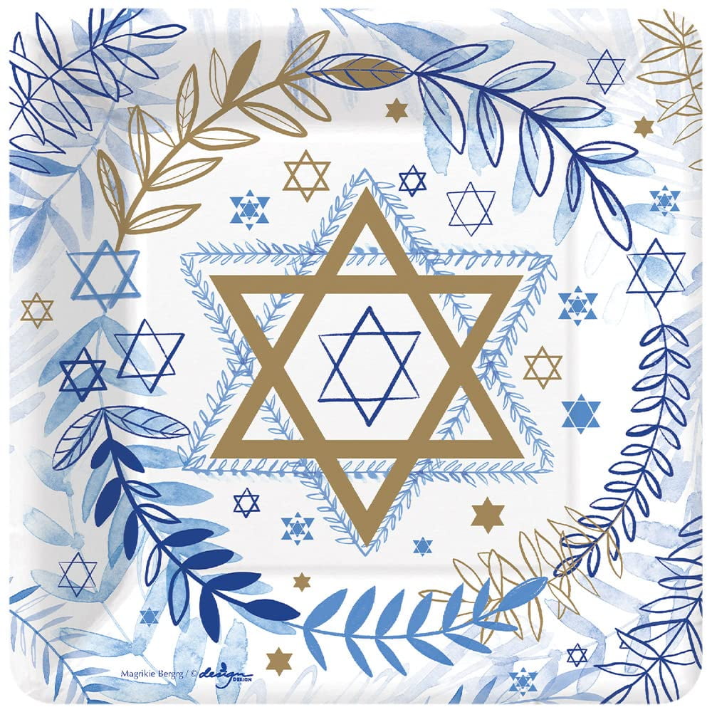 Passover Seder Plates 7" MMF7 Dessert Disposable Decorative Paper ...