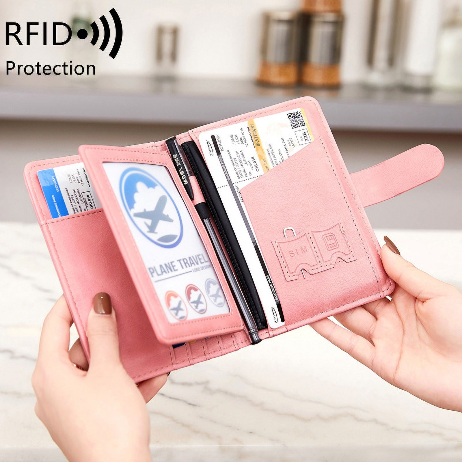 Passport Bag Multi functional Document Bag Storage RFID Anti theft ...