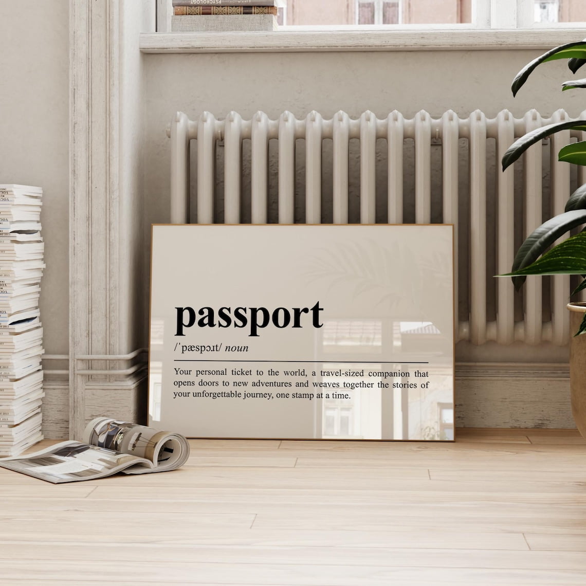 Passport Definition Art Print, Minimalist Travel Wall UNFRAMED Poster ...