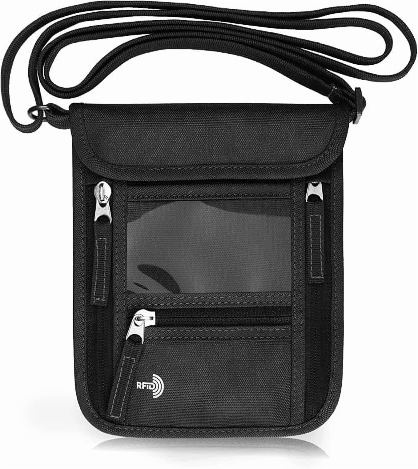 Passport Holder Neck Pouch Travel Wallet for Women and Men, RFID ...