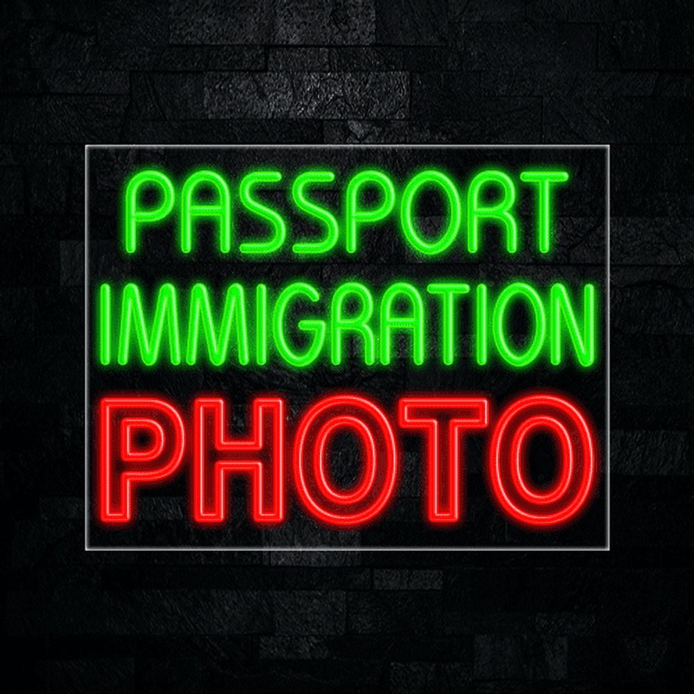 Passport Immigration Photo LED Neon Sign 28"L x 22"H #31762 - Walmart.com