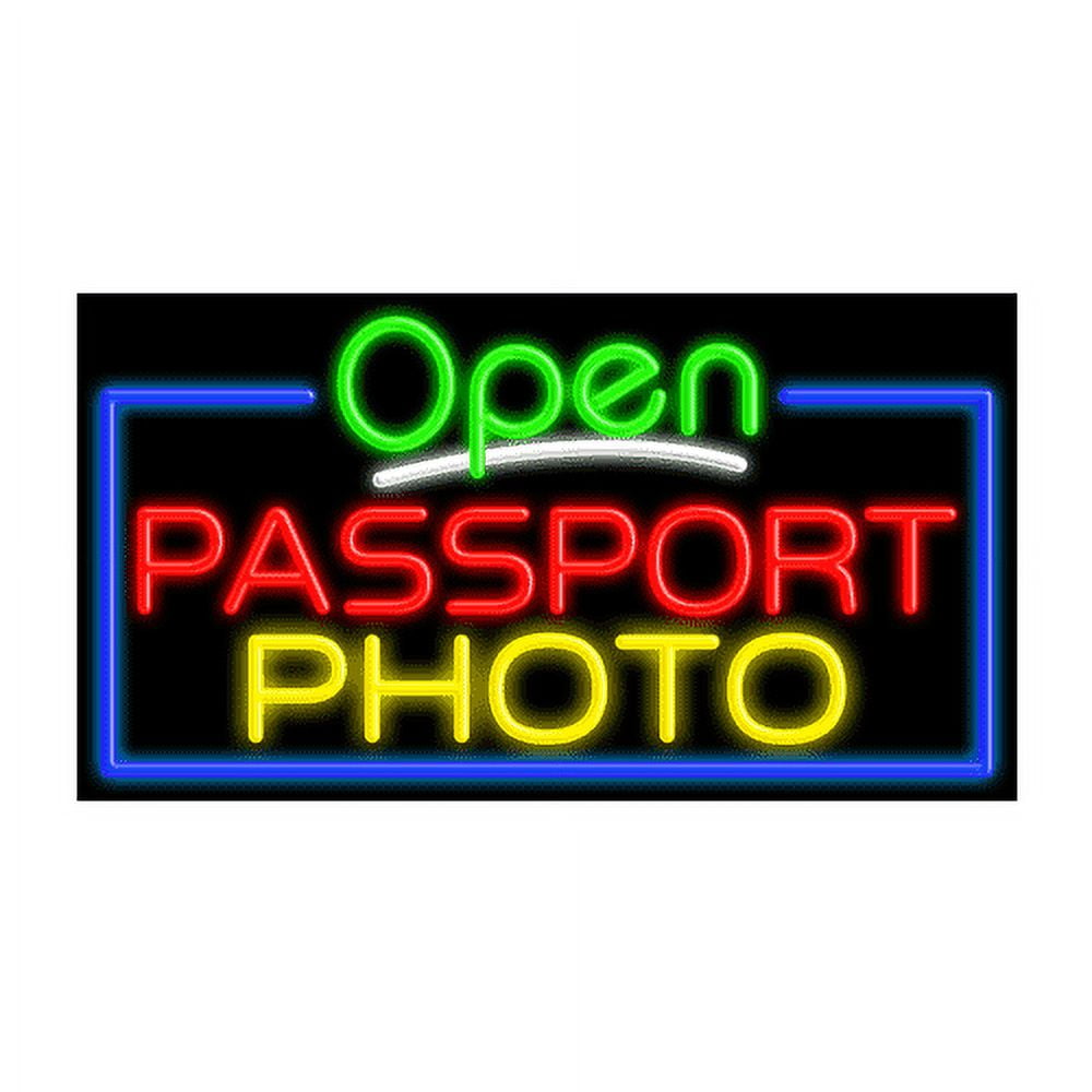 Passport Photo-Glass Neon Sign Made in USA - Walmart.com