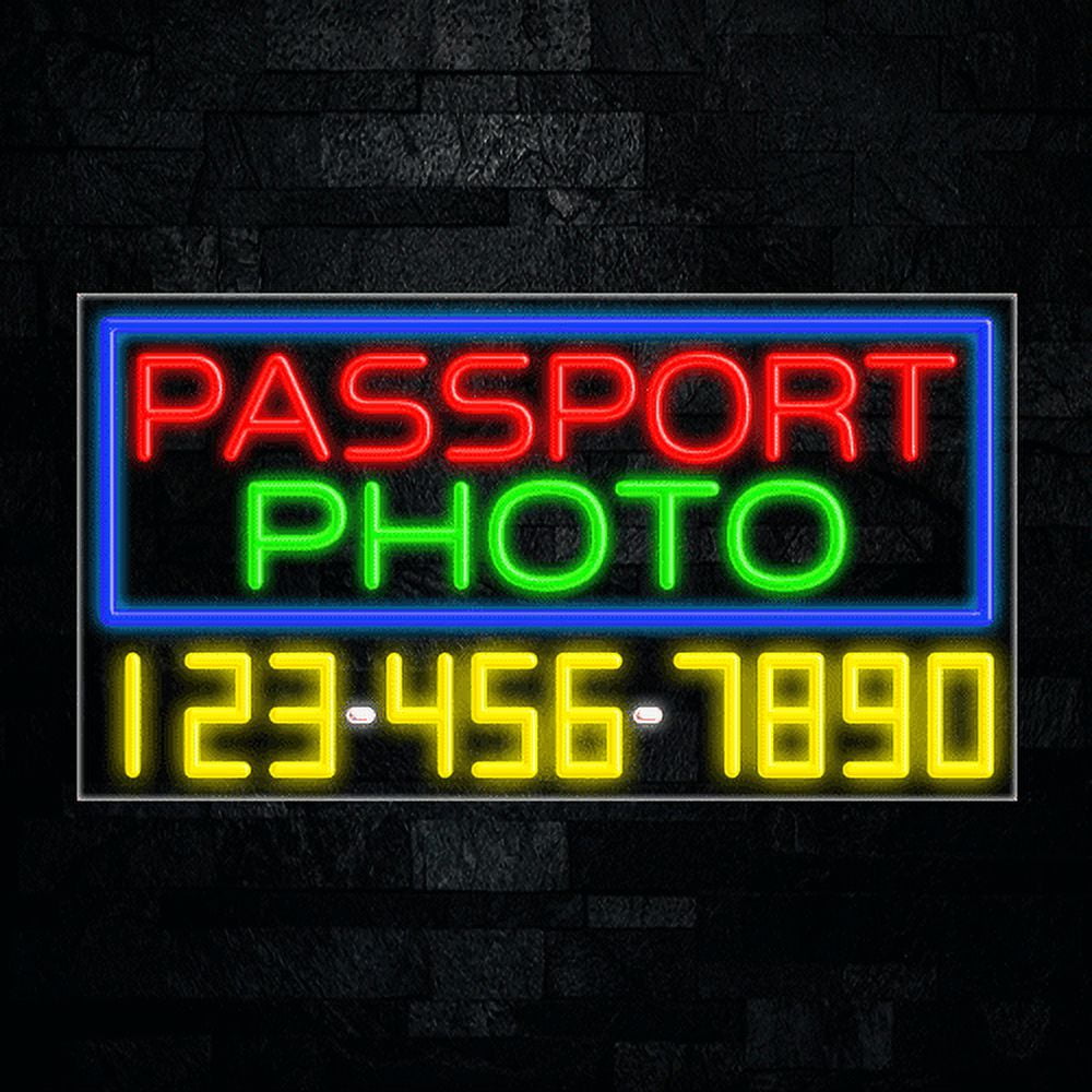 Passport Photo LED Neon Sign 33"L x 18"H #35091 - Walmart.com