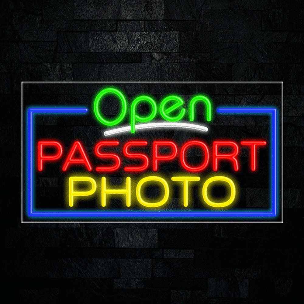 Passport Photo LED Neon Sign 33"L x 18"H #35546 - Walmart.com