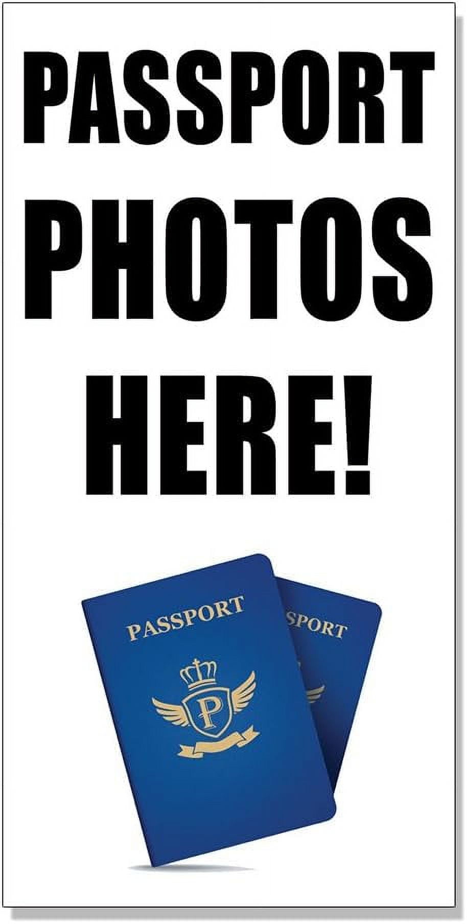 Passport Photos Here Decal Sticker Store Sign - 4.5 x 12 inches ...