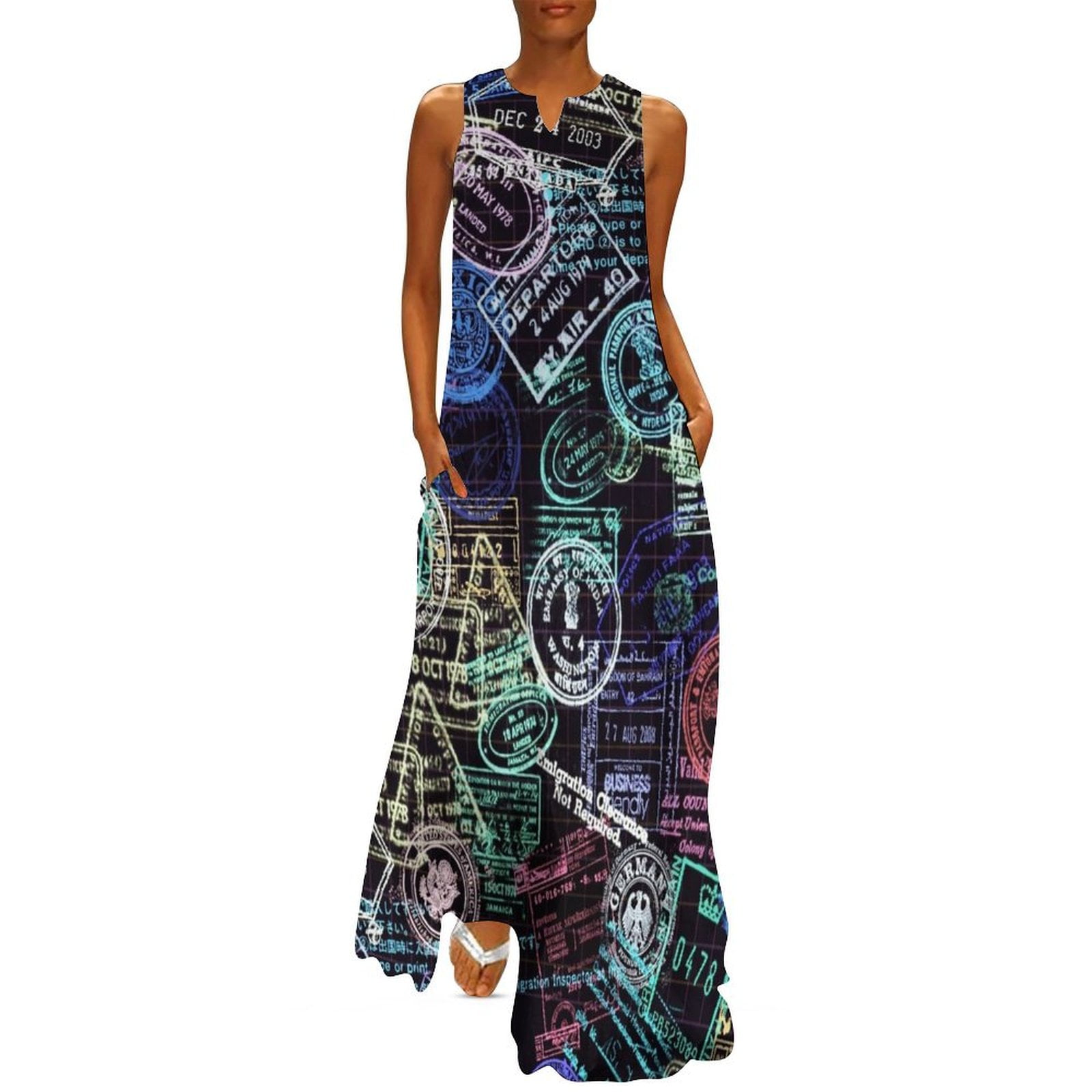 Passport Stamps Long Dress women's clothing trend 2025 Woman fashion ...