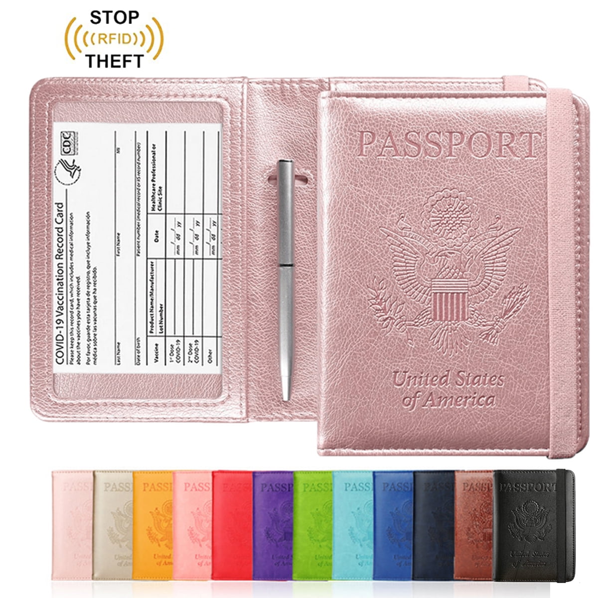 Passport and Vaccine Card Holder Combo,Cover Case with CDC Vaccination ...