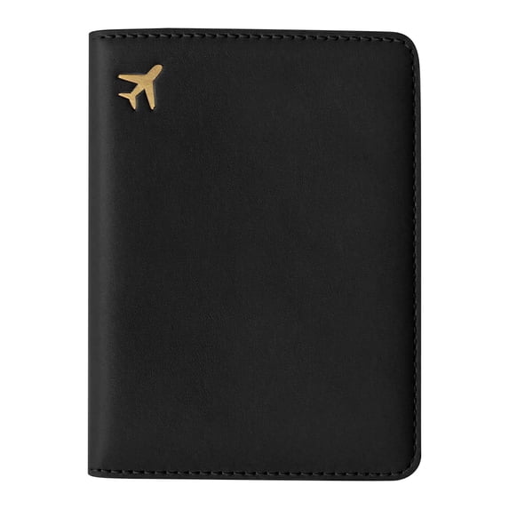 Passport Wallet, Black Travel Document Organizer with Card Compartments ...