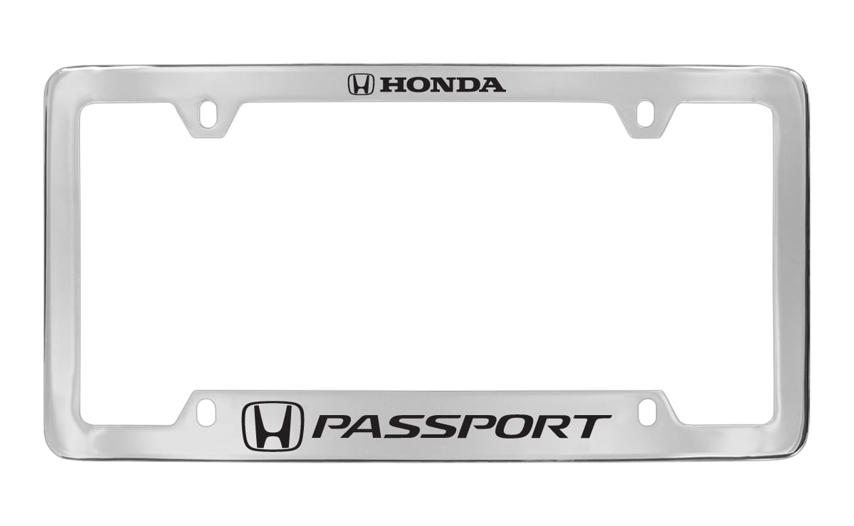 Passport wordmark with honda logo chrome plated zinc metal license ...