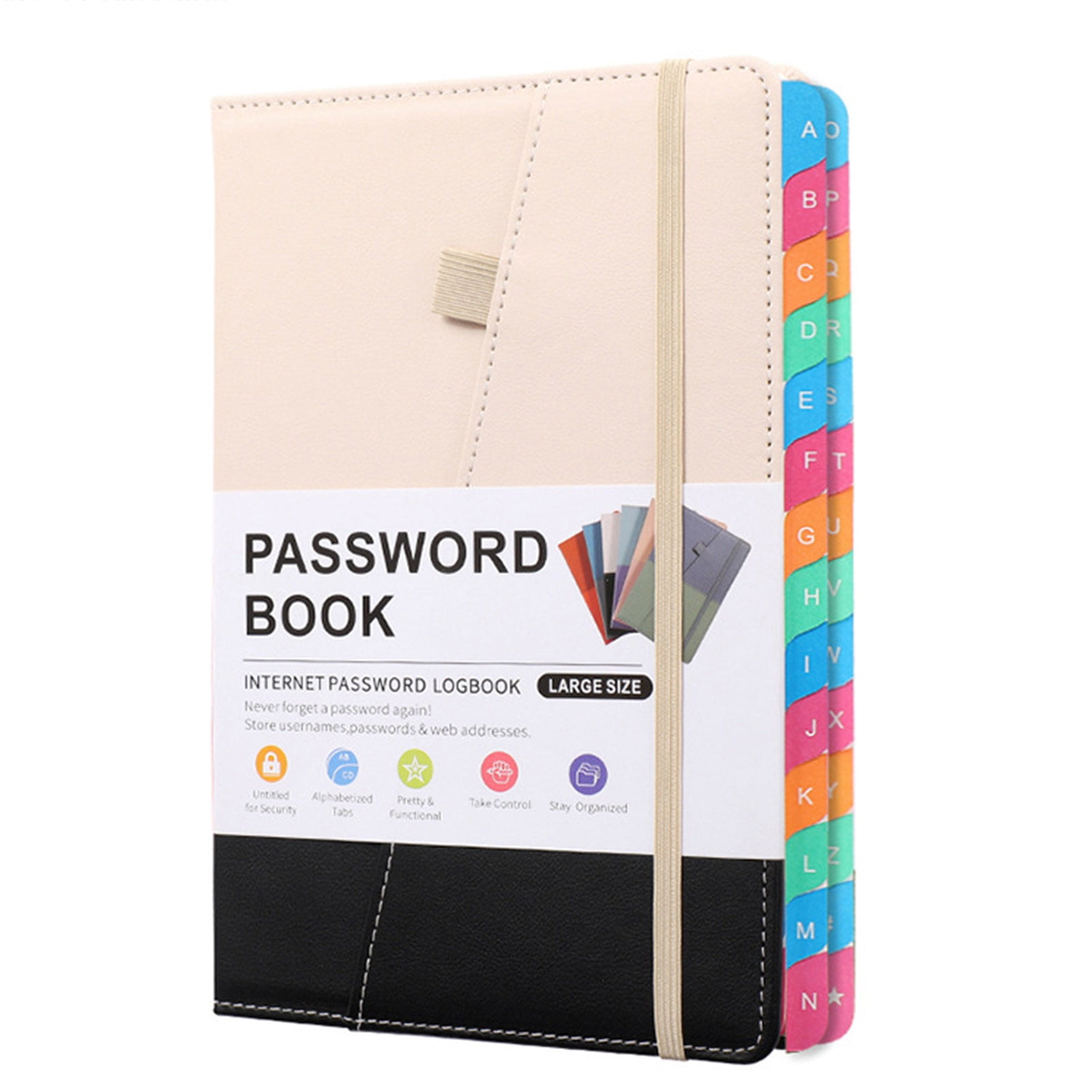 Password Book with Colorful Alphabetical Tabs Hardcover Password Keeper ...