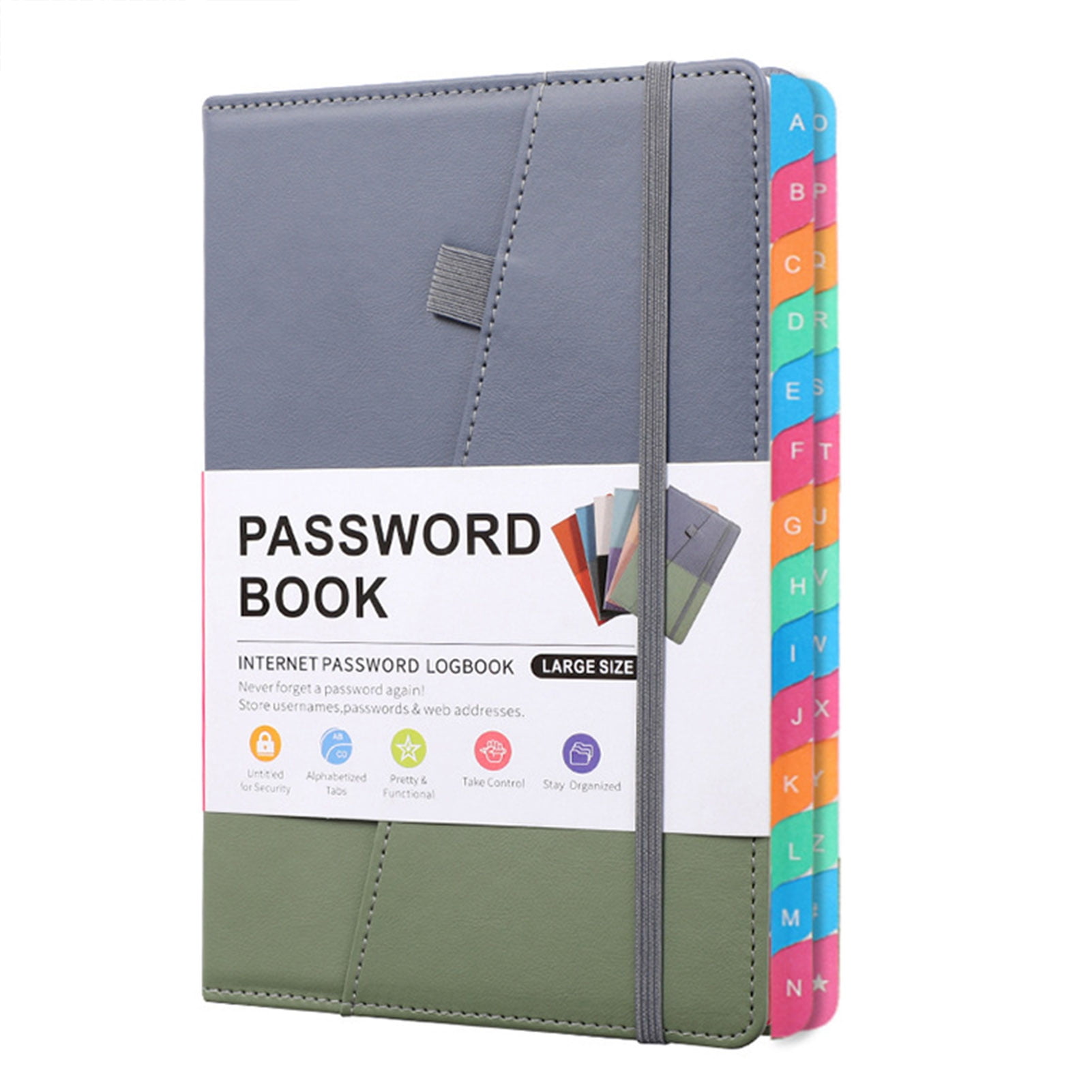 Password Book with Colorful Alphabetical Tabs Hardcover Password Keeper ...