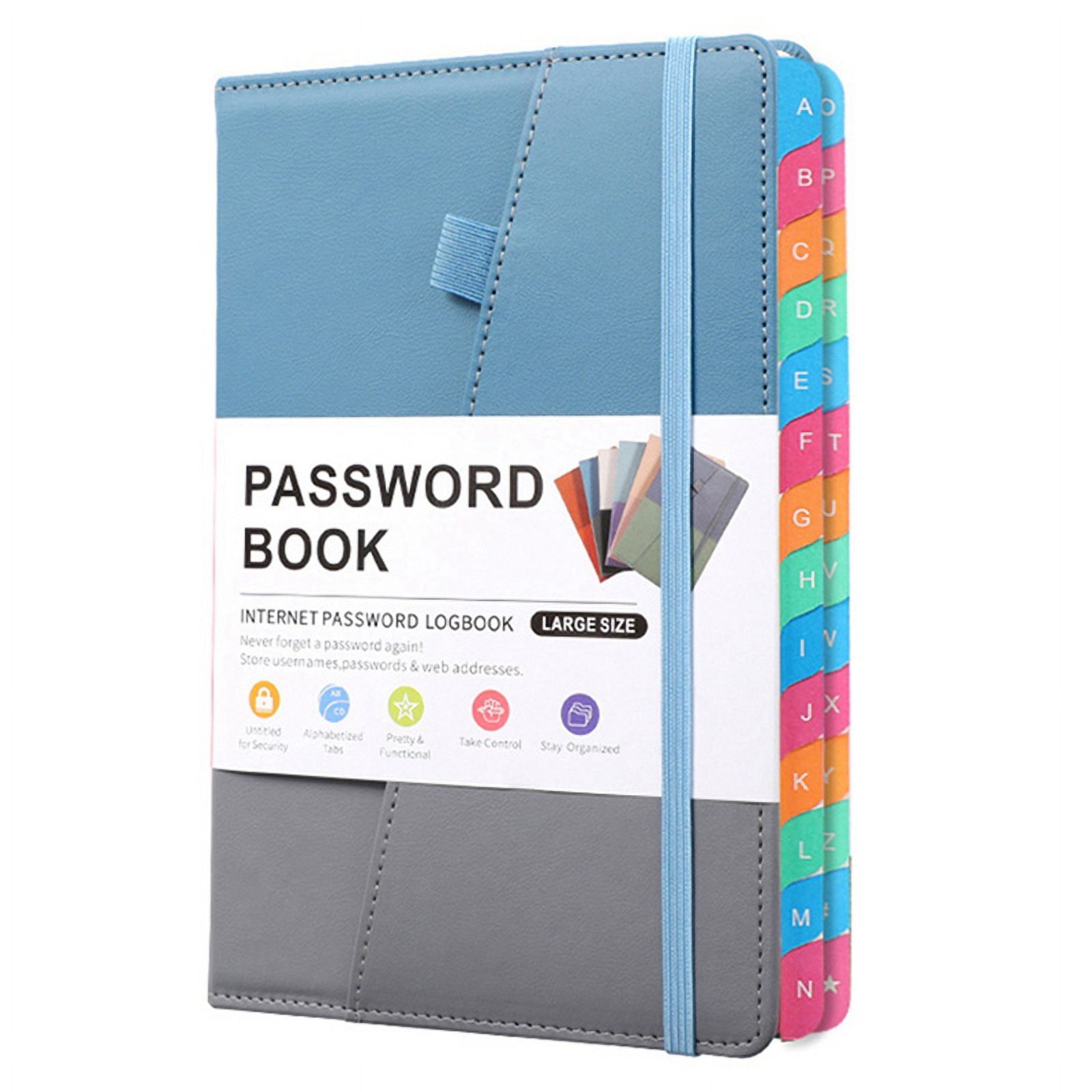 Password Keeper Book with Colorful Alphabetical Tabs and Two Bookmarks ...