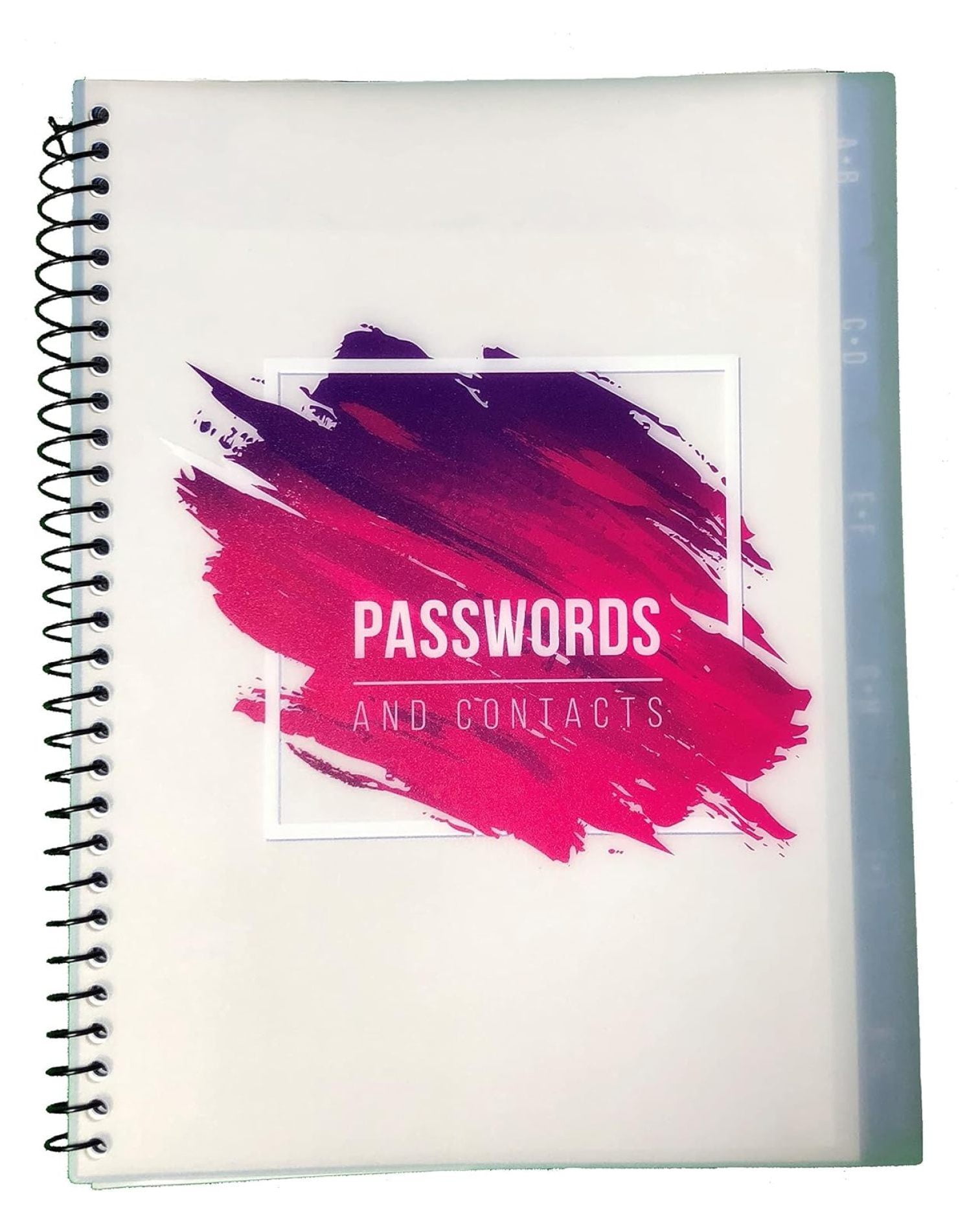 Password Keeper - Pink Spiral Notebook, Alphabetical Tabs - Address ...