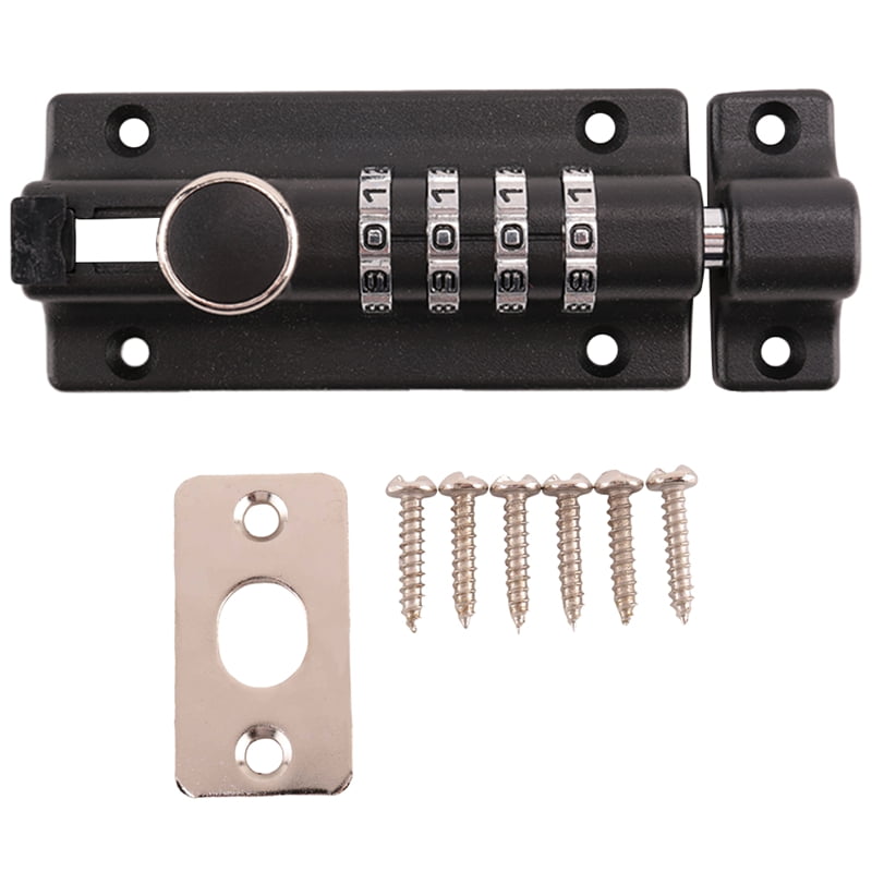 Password Lock Black Bolt Metal Door Latch Anti-Theft Safety Combination ...