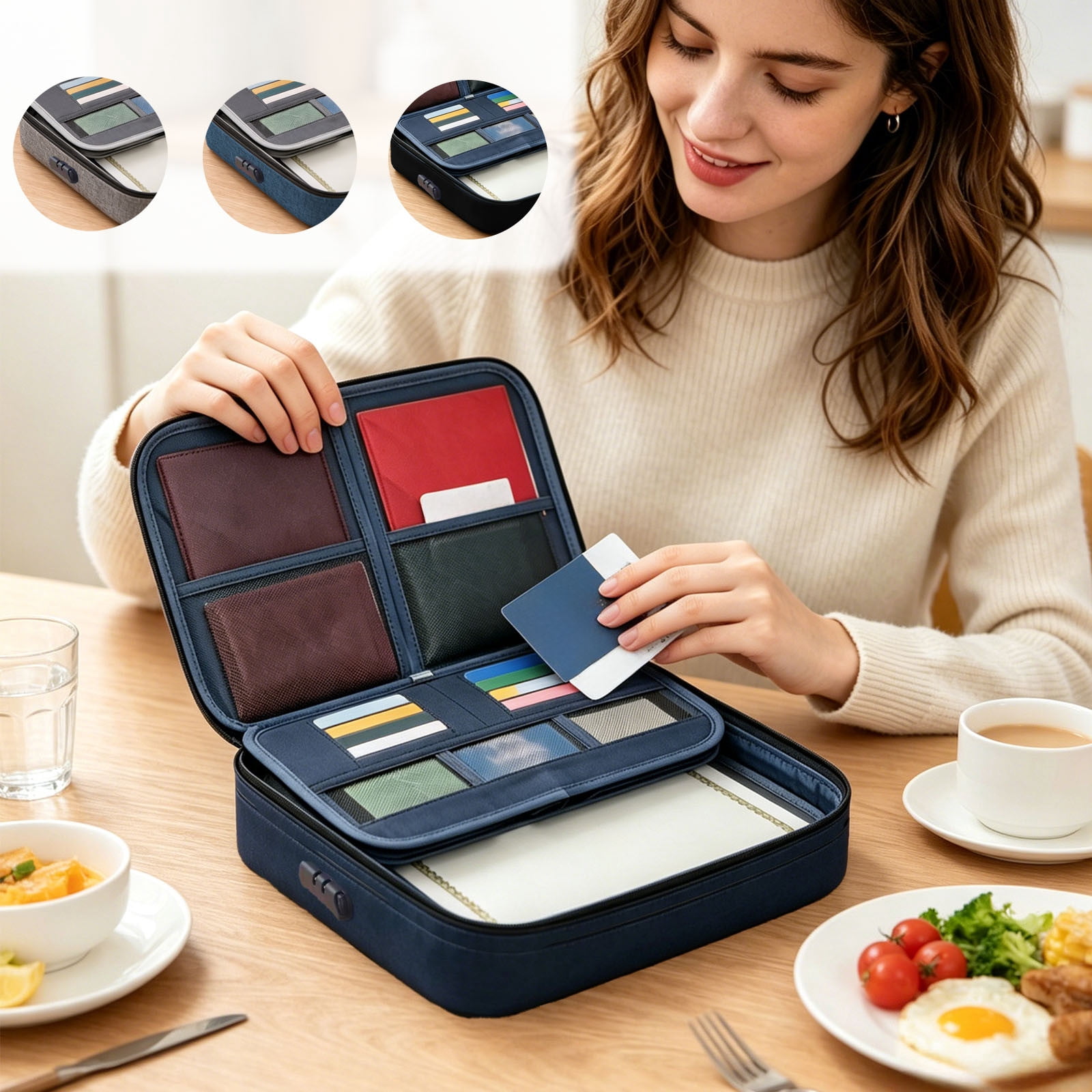 Password Lock Document Organizer Bag Large Capacity Waterproof File ...