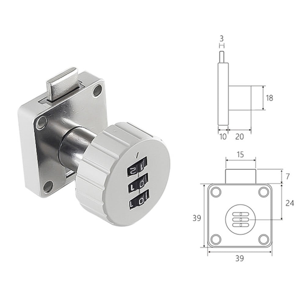 Password Locking Hasp and Staple with Keys Padlock Garage Lock Cupboard ...