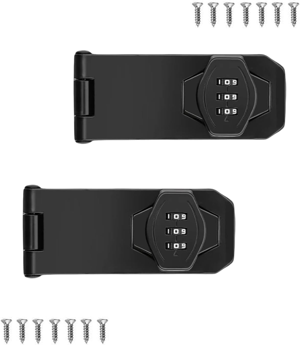 Password Rotary Hasp Locks, 2 Pack Door Security Slide Latch Lock,Black ...