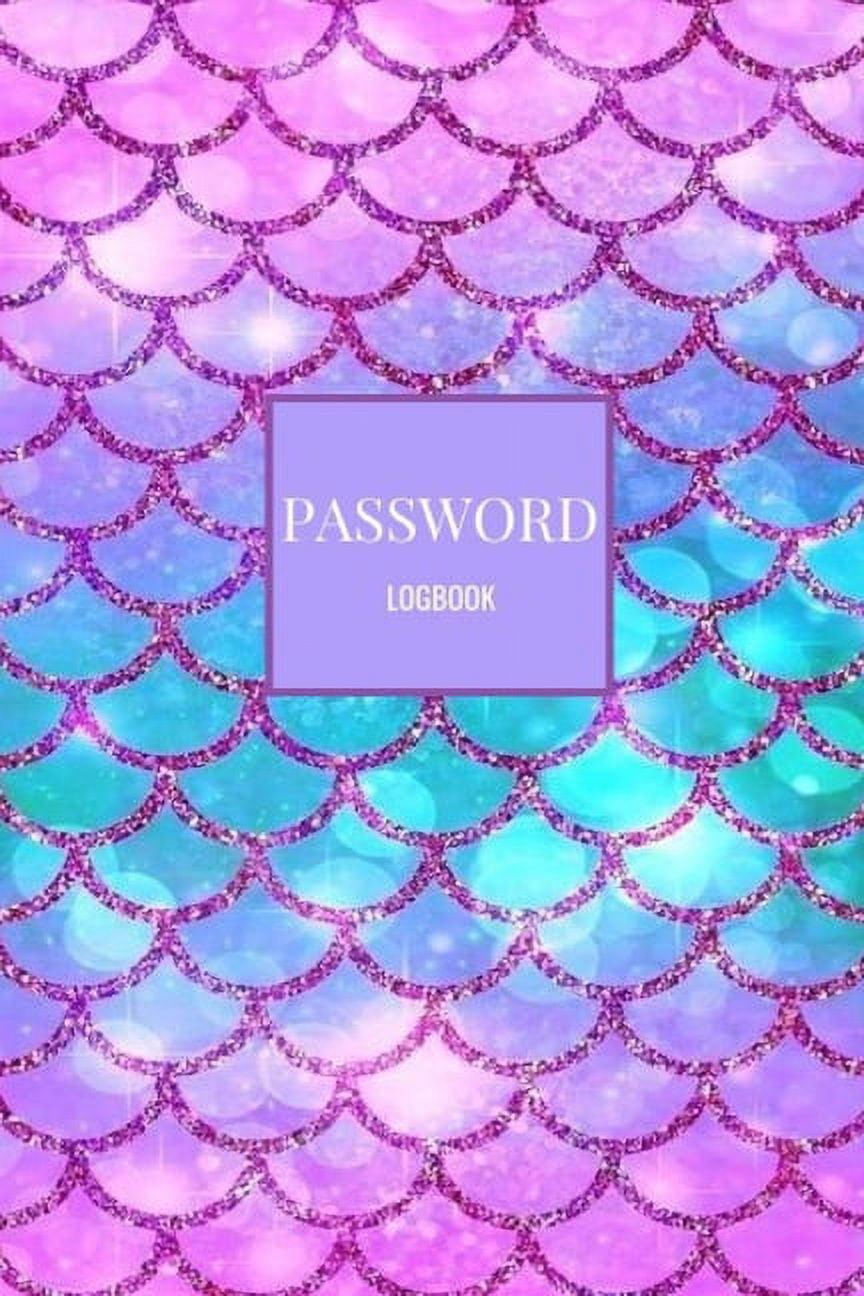 Passwords Logbooks: Password Logbook : Purple Turquoise Glitter Mermaid ...