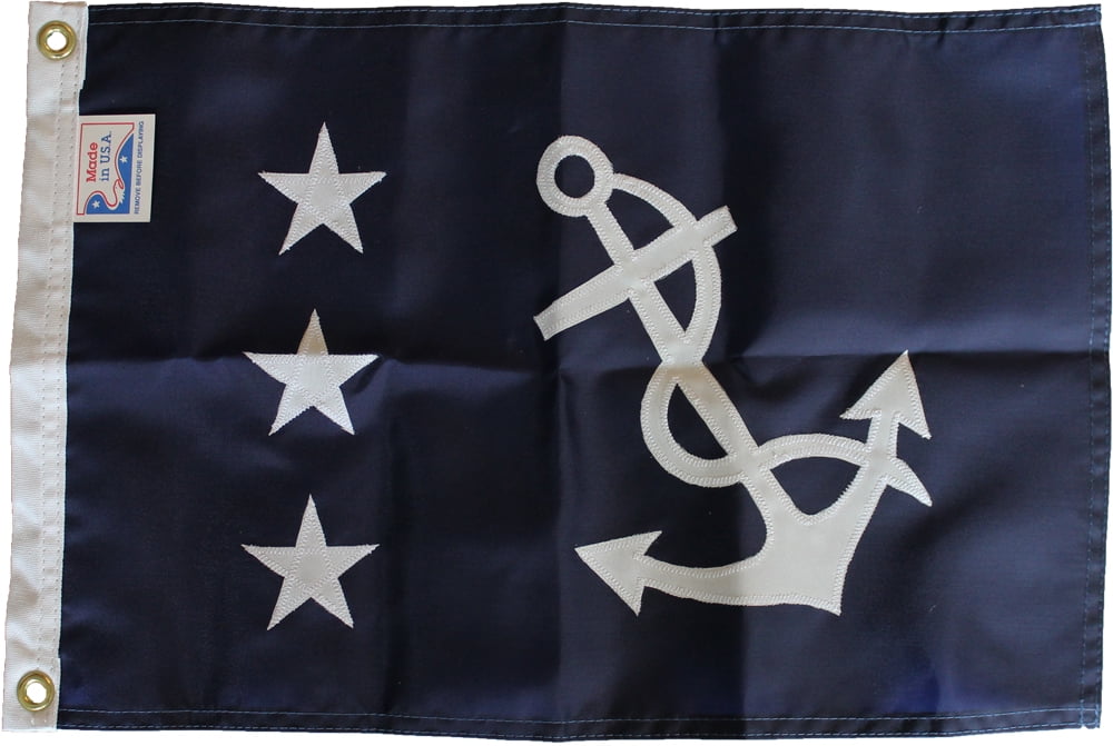 Past Commodore - 12"x18" Nylon Flag - Walmart Business Supplies