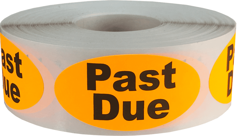 Past Due Labels 1 x 2 Inch Oval Shape 500 Total Adhesive Stickers ...