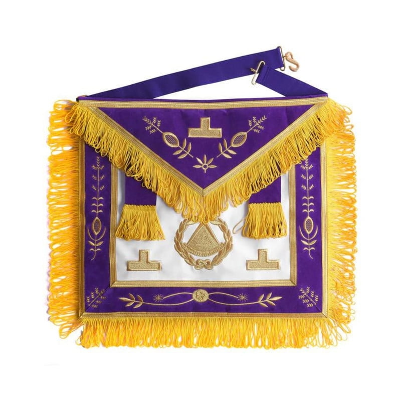 Past Grand Master Blue Lodge Apron - Purple with Gold Emblem & Wreath ...