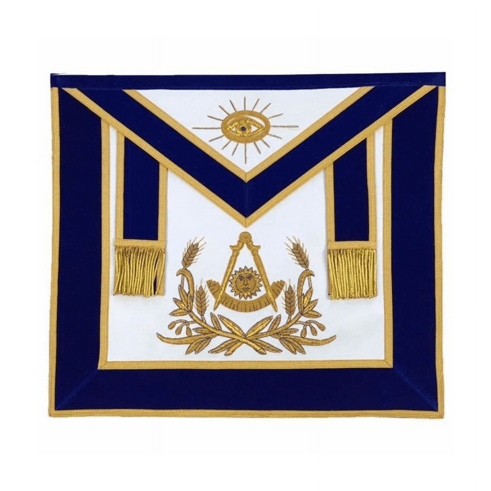 Past Master Blue Lodge Apron – Blue Velvet with Gold Hand Embroidery ...