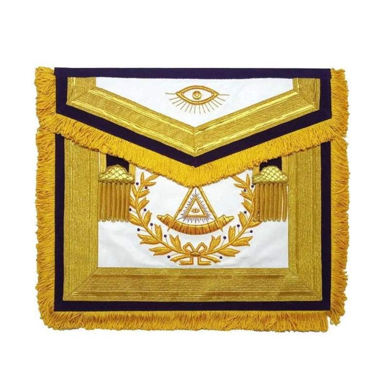 Past Master Blue Lodge Apron – Purple Velvet with Gold Hand Embroidery ...