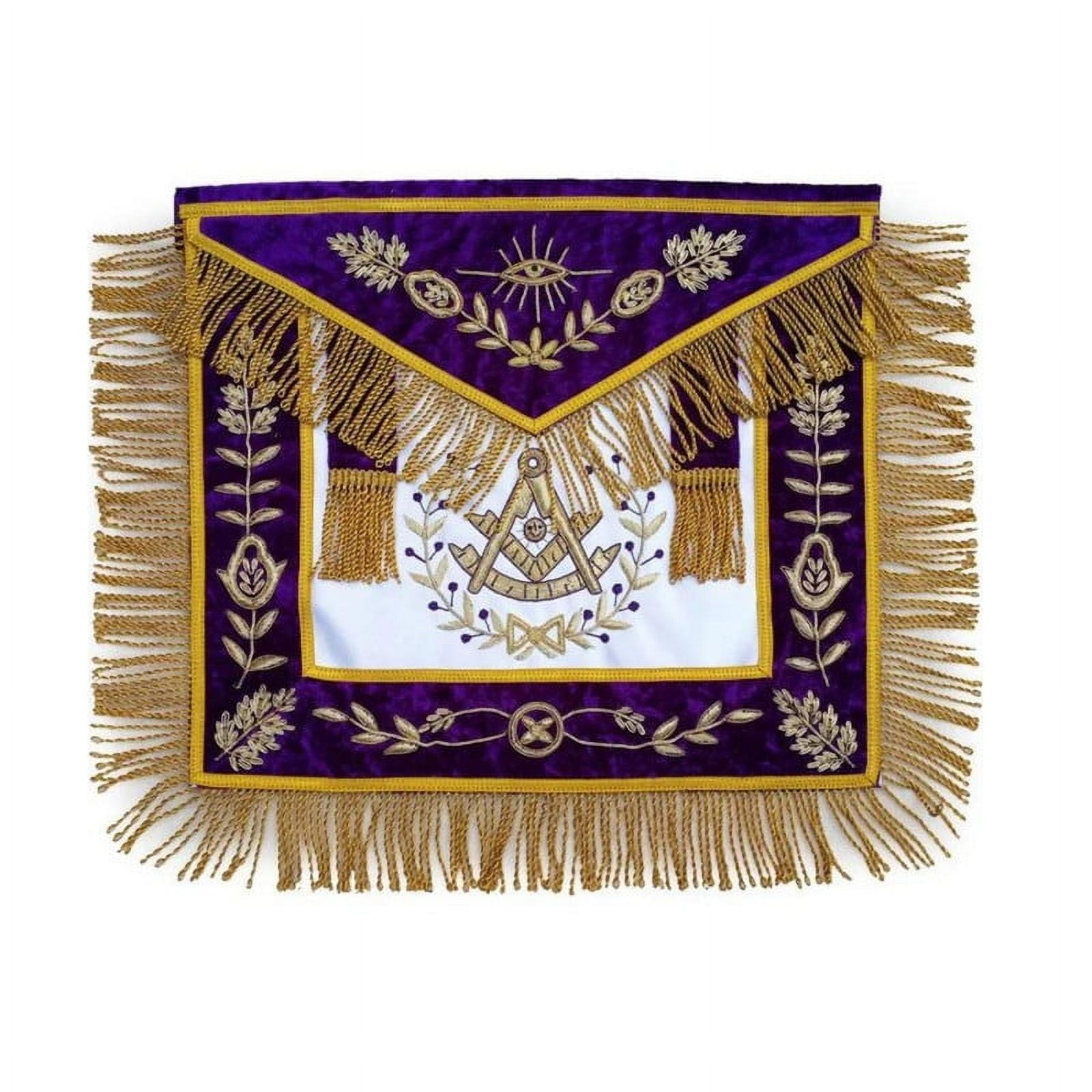 Past Master Blue Lodge Apron – Purple Velvet with Hand Embroidery ...