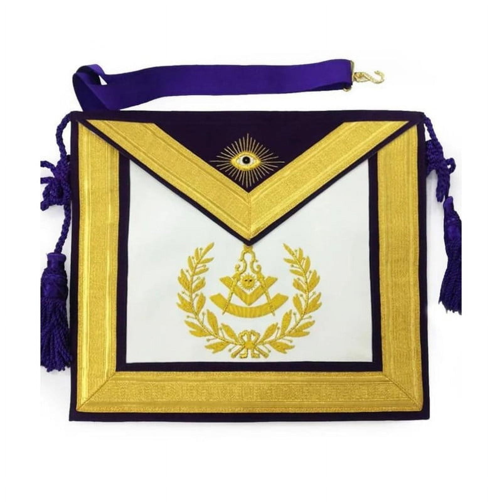 Past Master Blue Lodge Apron – Purple with Gold Hand Embroidery ...