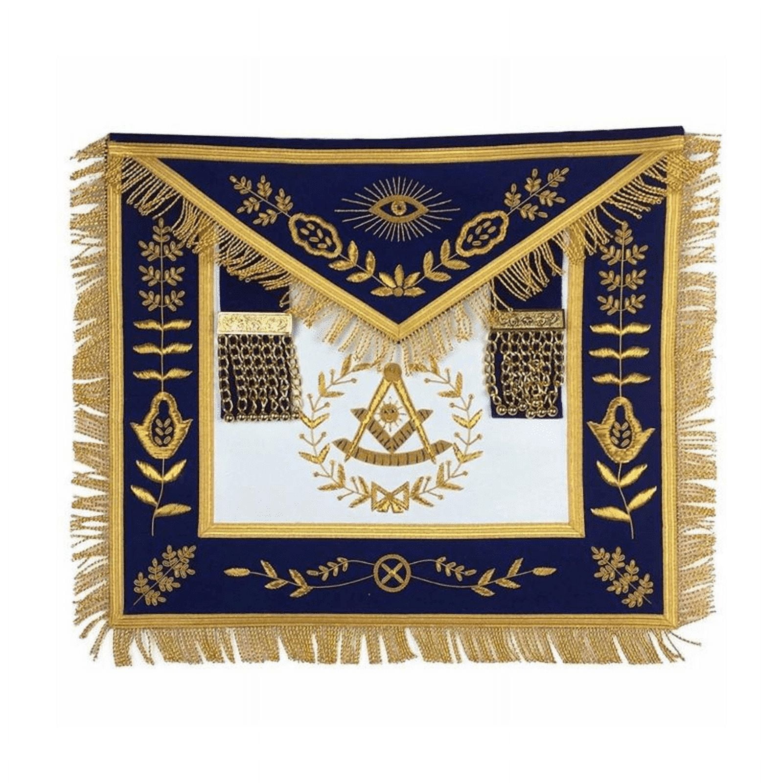 Past Master Blue Lodge Apron - Royal Blue Velvet with Gold Fringe and ...