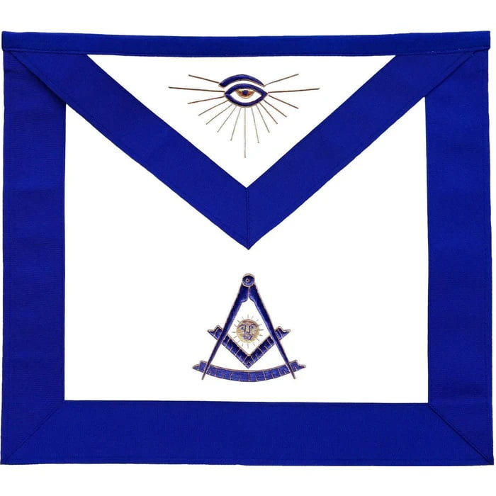 Past Master Blue Lodge Apron - Royal Blue with Gold Fringe and Machine ...