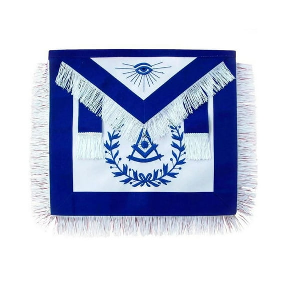 Past Master Blue Lodge Apron – Royal Blue with Wreath Design & White ...