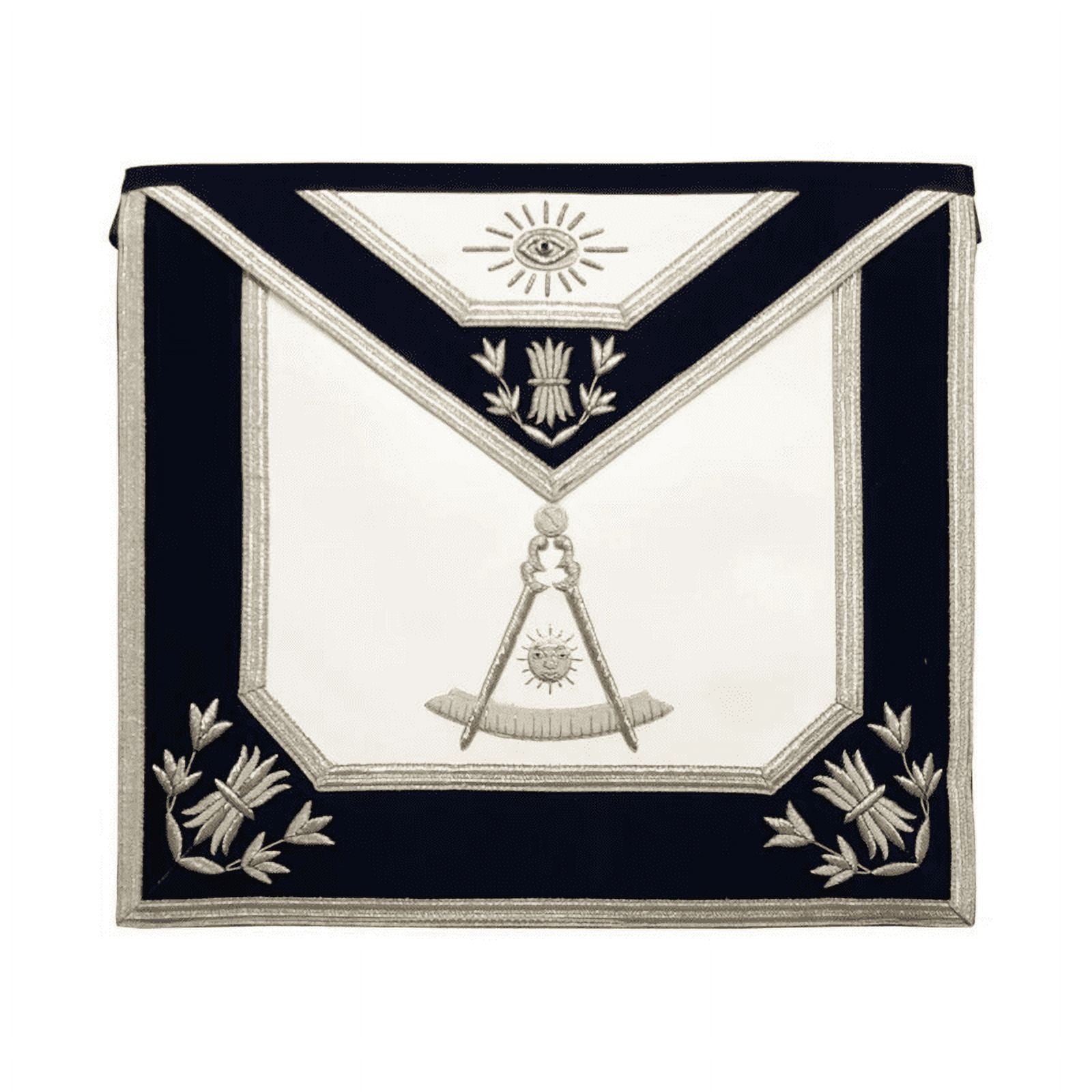 Past Master Blue Lodge Apron - Silver Bullion Hand Embroidery with ...