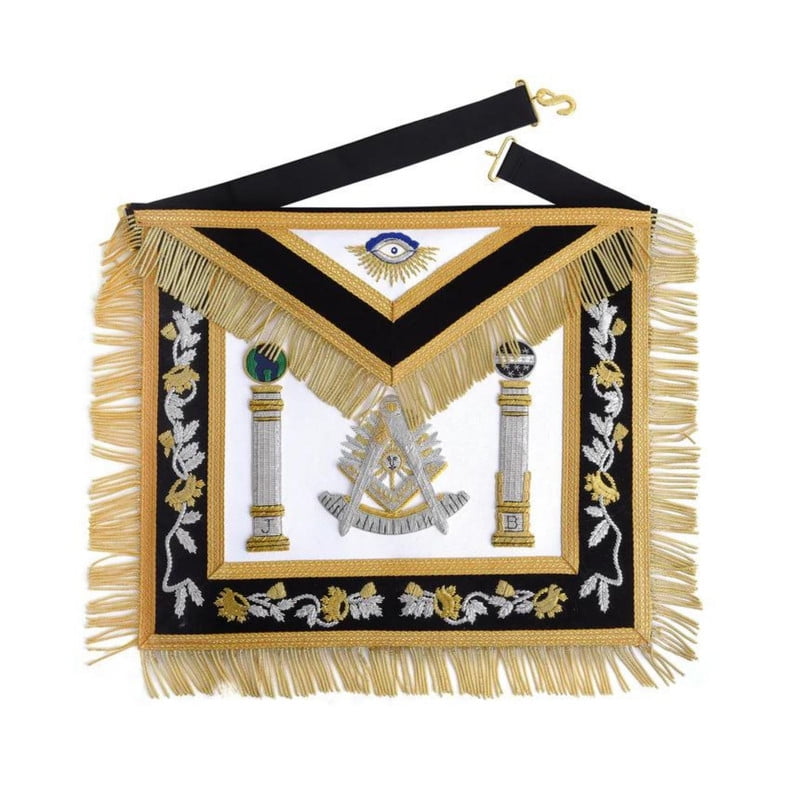 Past Master Blue Lodge California Regulation Apron - Black & Gold Hand ...