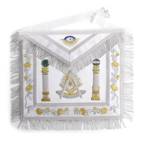 Past Master Blue Lodge California Regulation Apron - Elegant White with ...