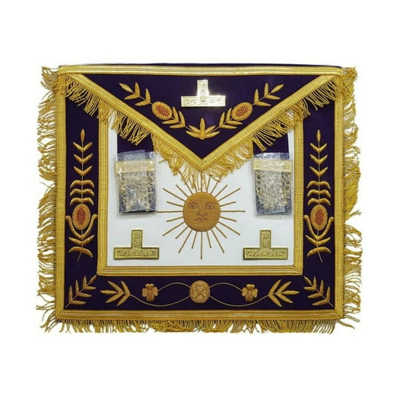 Past Master Blue Lodge California Regulation Apron - Exquisite Gold Sun ...