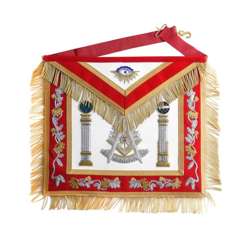 Past Master Blue Lodge California Regulation Apron - Vibrant Red & Gold ...