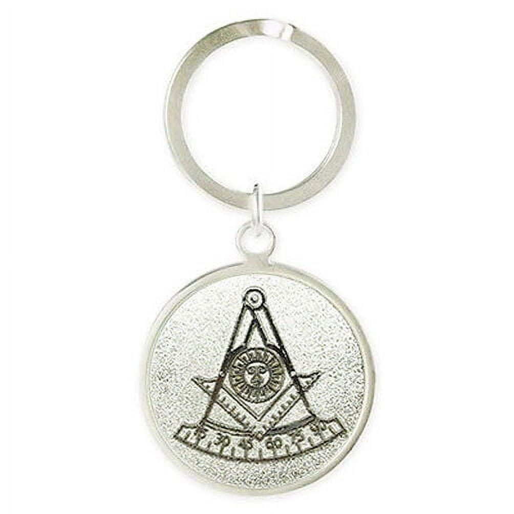 Past Master Freemason Keychain w/ Silver tone Compass and Square ...