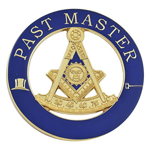 Past Master Round Masonic Auto Emblem - [Gold & Blue][3'' Diameter ...