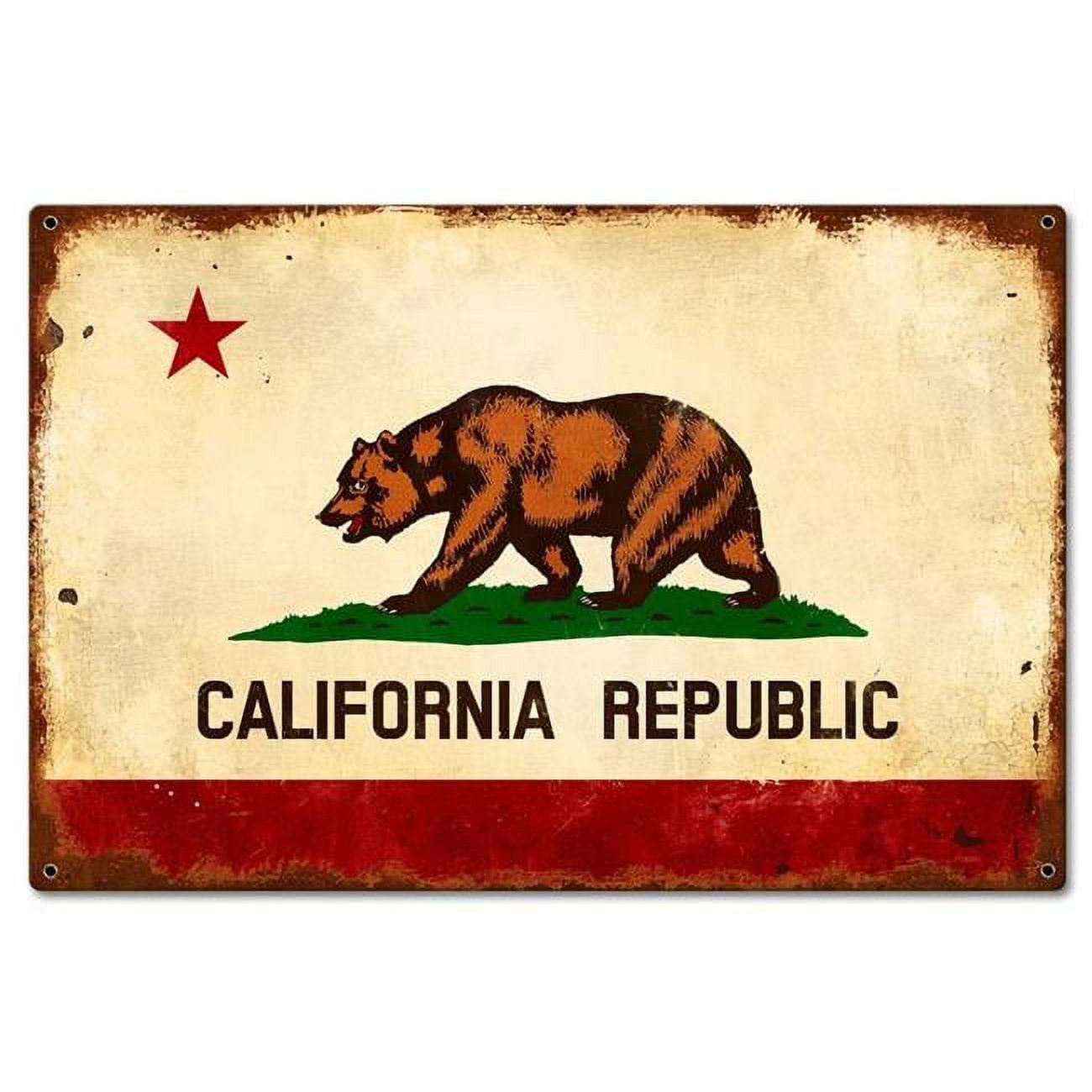 Past Time 24 x 16 in. California Flag Satin Sign - Walmart.com