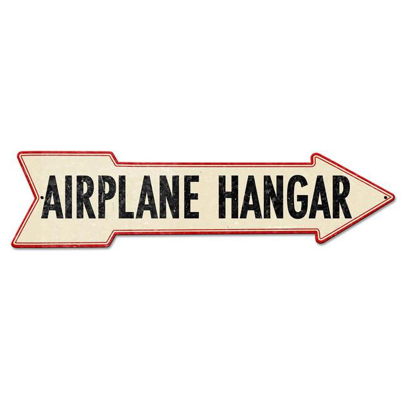 Past Time PS761 34 x 8 in. Airplane Hangar Arrow Plasma Metal Sign ...