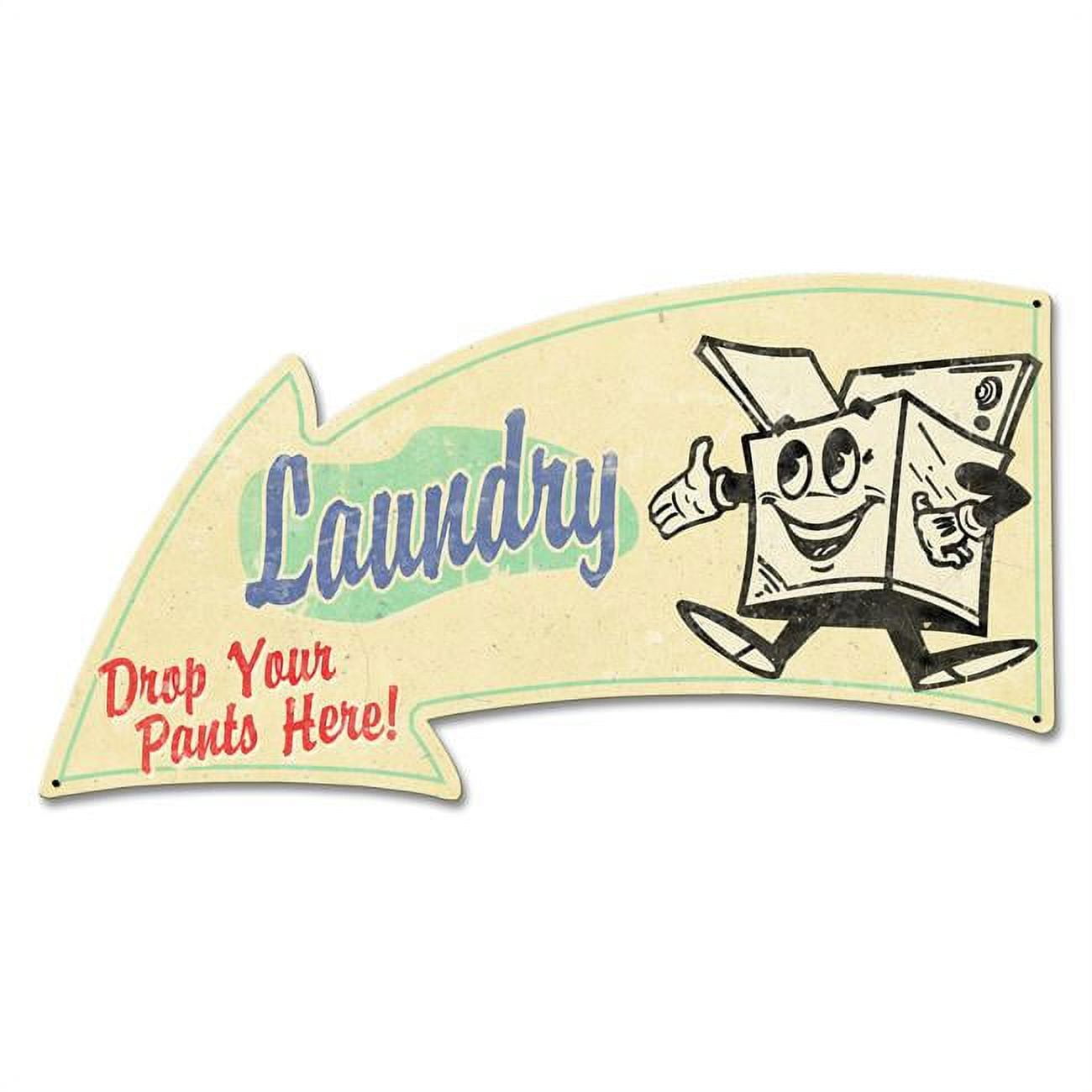 Past Time PS774 26 x 14 in. Laundry Arrow Grunge Plasma Metal Sign ...