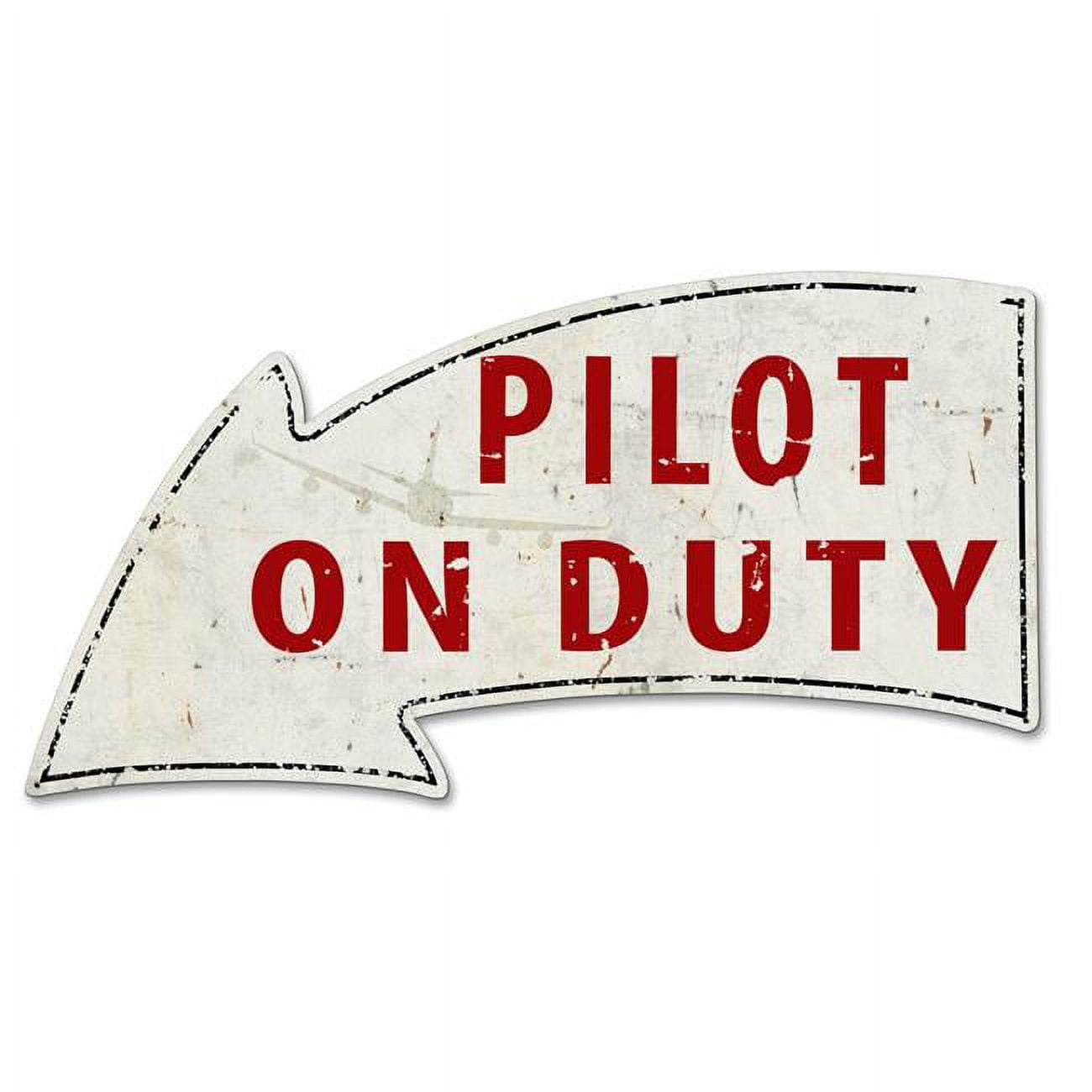 Past Time PS798 21 x 11 in. Pilot On Duty Arrow Plasma Metal Sign ...