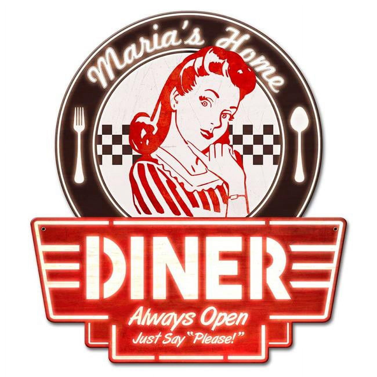 Past Time PS925 15 x 17 in. Personalized Moms Home Diner Plasma Sign ...