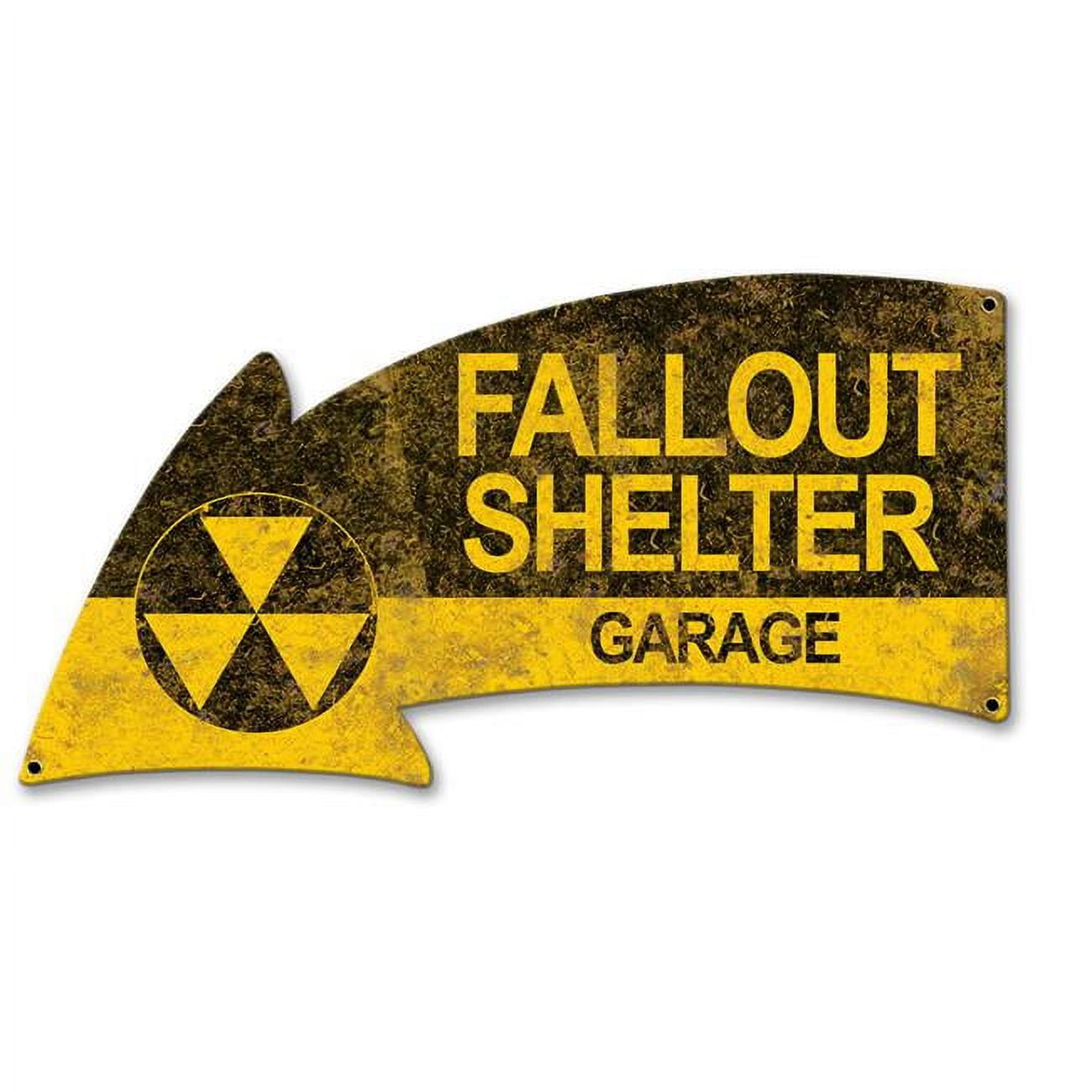 Past Time Signs 21 x 11 in. Fallout Shelter Garage Arrow Plasma Metal ...