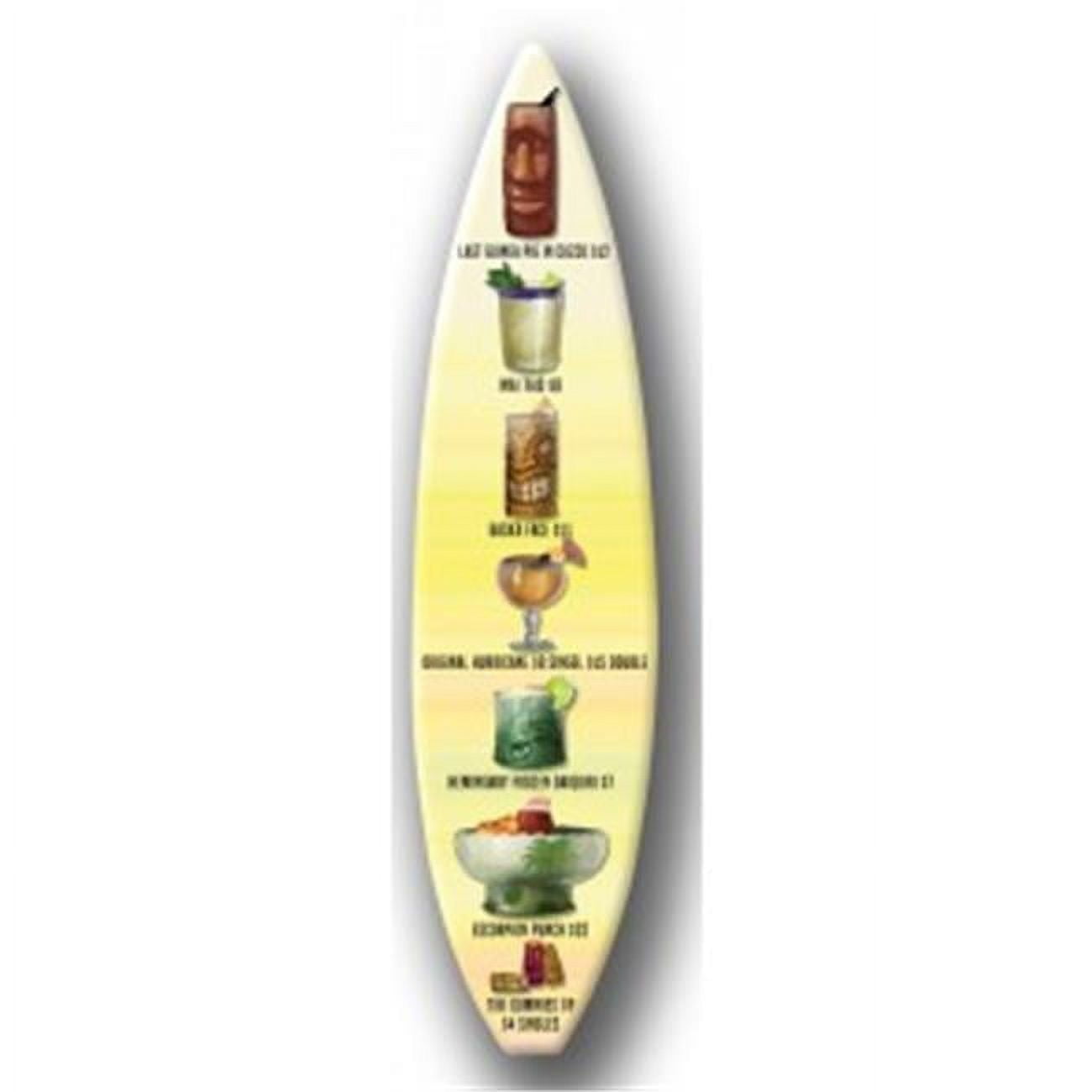 Past Time Signs 23 x 7 in. Tiki Drinks Wood Surf Board Print Wood Print ...