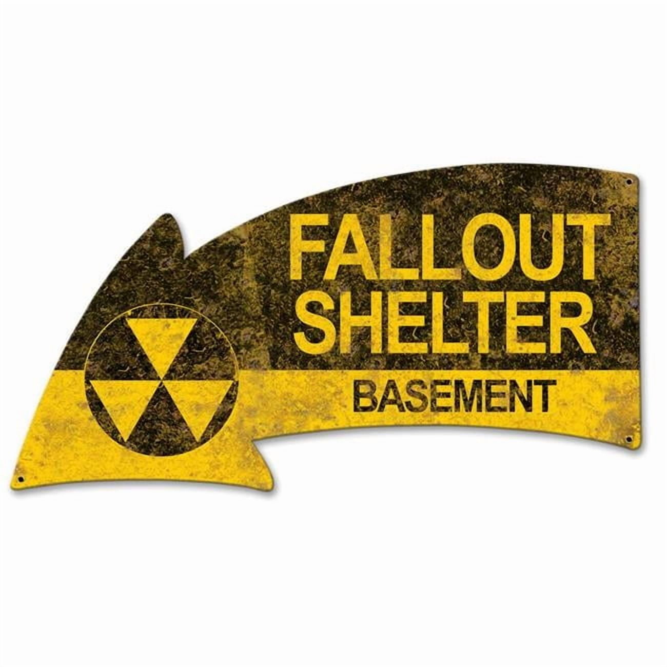 Past Time Signs 26 x 14 in. Fallout Shelter Basement Arrow Plasma Metal ...