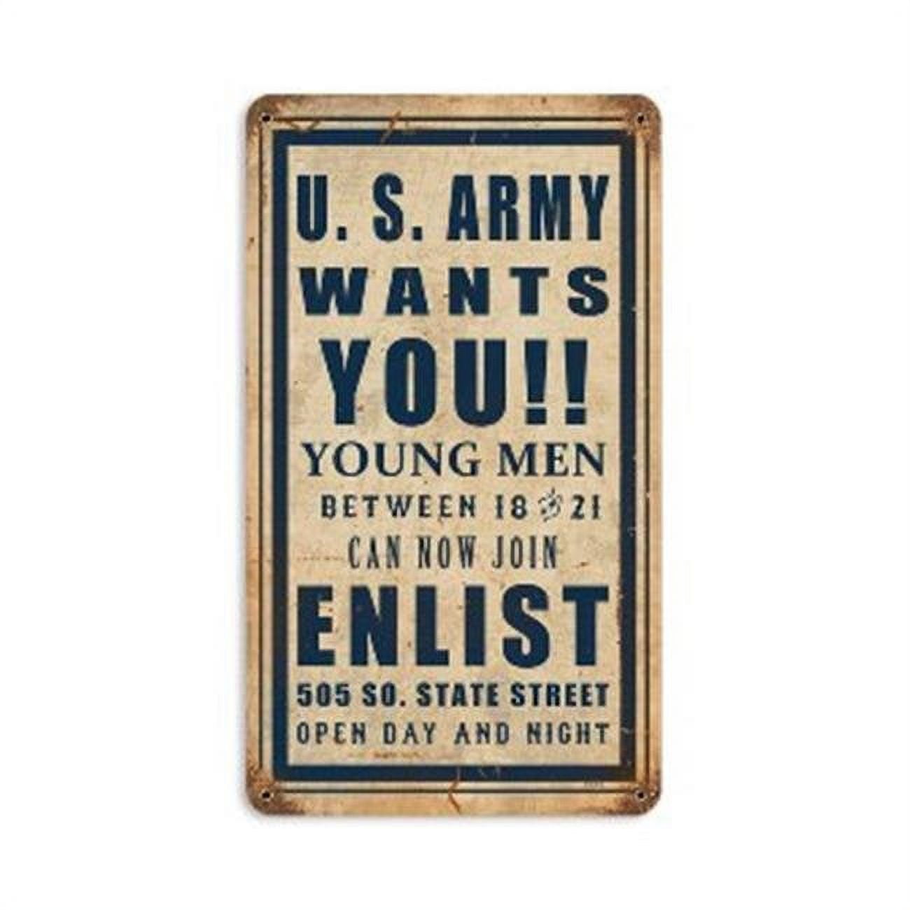 Past Time Signs Army Wants You Allied Military Vintage Metal Sign - Red ...