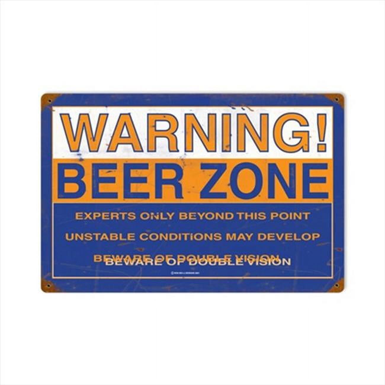 Past Time Signs Beer Zone Food And Drink Vintage Metal Sign 18 W x 12 H ...