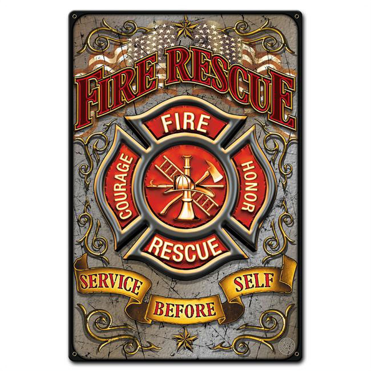 Past Time Signs ERA003 Fire Rescue Sign - 12 x 8 in. - Walmart.com